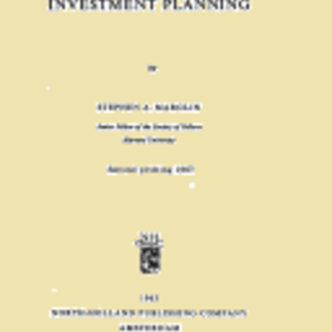 Approaches to Dynamic Investment Planning | Stephen Marglin